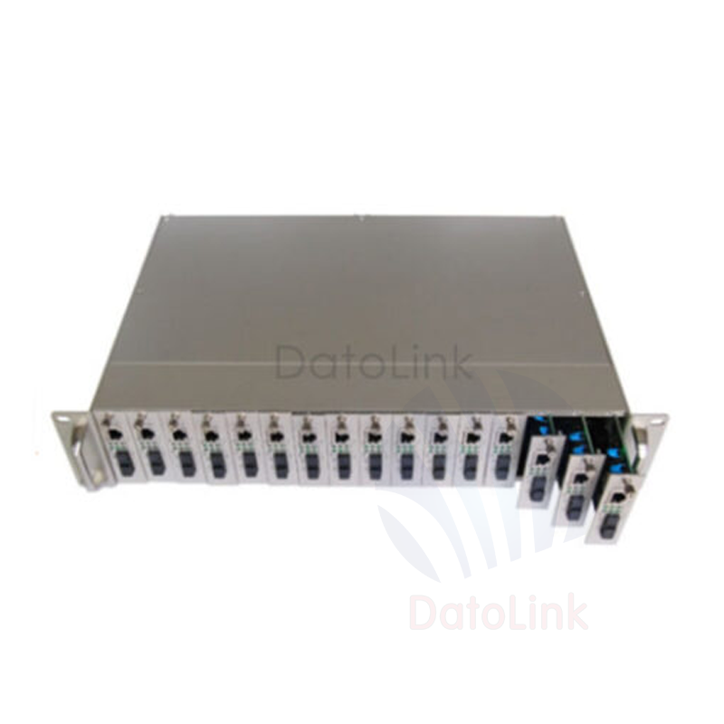 DTLR-16 19´´ 2U media converter rack
